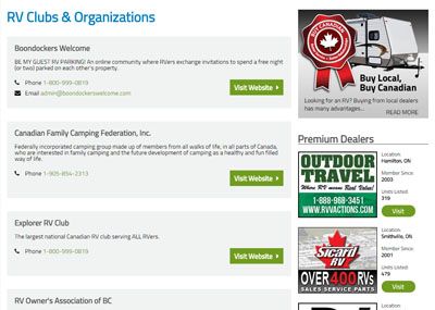 List of North American RV Clubs - RVHotline.com